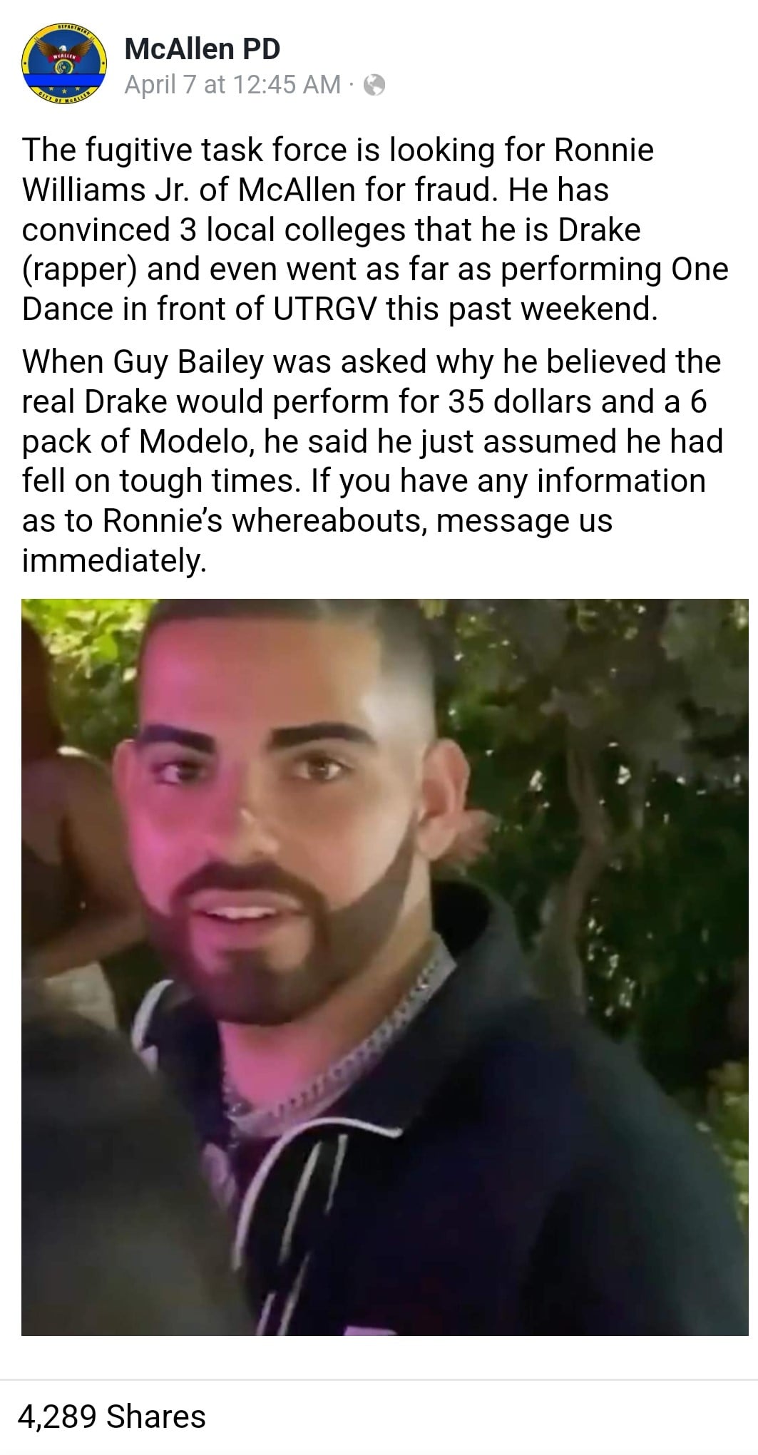 Drake Doppelganger Claims Cons Facebook With Bogus Post! - AllHipHop