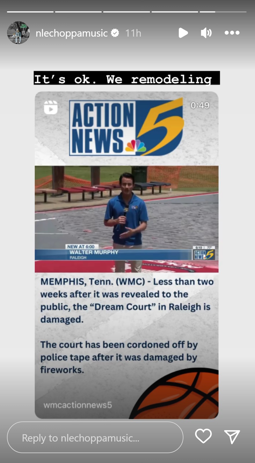 Fire Damages Youth Basketball Court Donated By NLE Choppa - AllHipHop