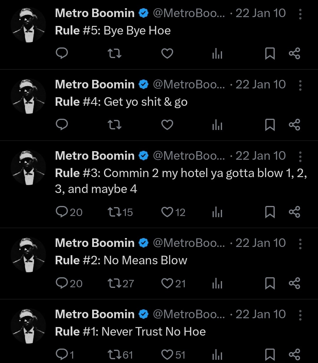 Metro Boomin Dubbed “Metro Groomin” Over Shocking Unearthed Tweets ...