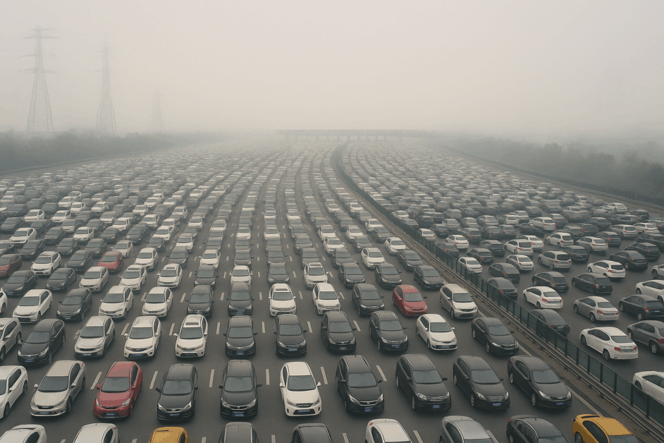 SIGNS: China’s Golden Week Ended In Nightmare 50-Lane Traffic Jam ...